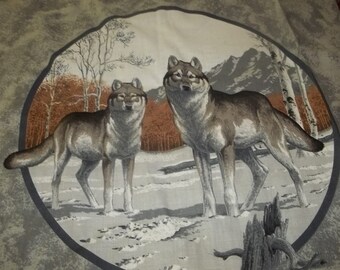Wolf fabric panel | Etsy