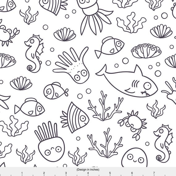 Sea Creatures Fabric Under The Sea 2 By Kostolom3000