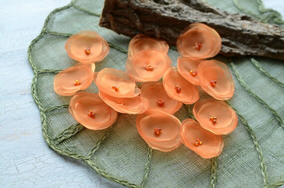 Fabric flowers silk flowers handmade sew on flower