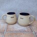 Left handed coffee mug tea cup in stoneware hand by CaractacusPots