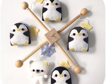 Penguin baby mobile | Etsy
