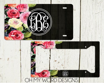 Monogram Car Tag-Personalized License by OhMyWordDesigns on Etsy