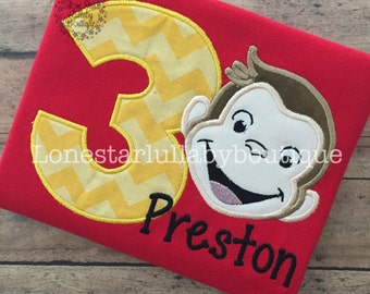 Curious george shirt | Etsy