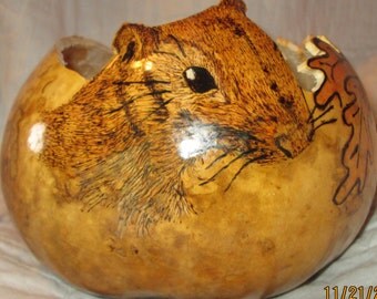 Woodburned gourd | Etsy