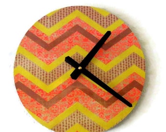 Unique chevron wall clock related items | Etsy