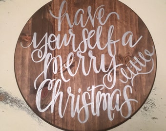 Round christmas sign | Etsy