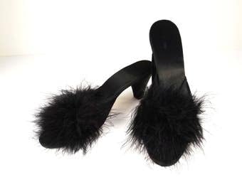 Marabou slippers | Etsy