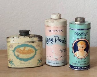 Baby powder tin | Etsy