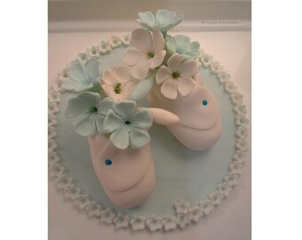 Fondant baby booties | Etsy