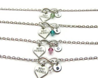 Set of four best friends bracelets 4 bff infinity bracelets