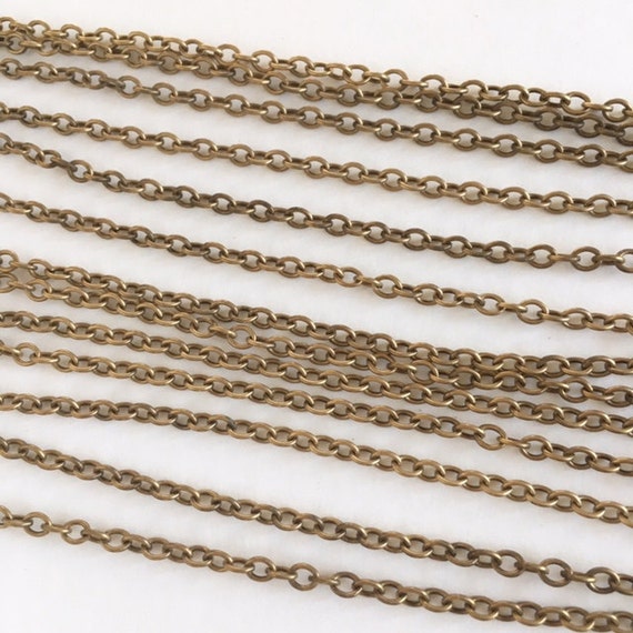 Brass Ox Cable Chain 4mm Small Basic Cable Chain 4mm 9Ft
