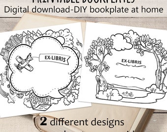 Printable bookplates | Etsy