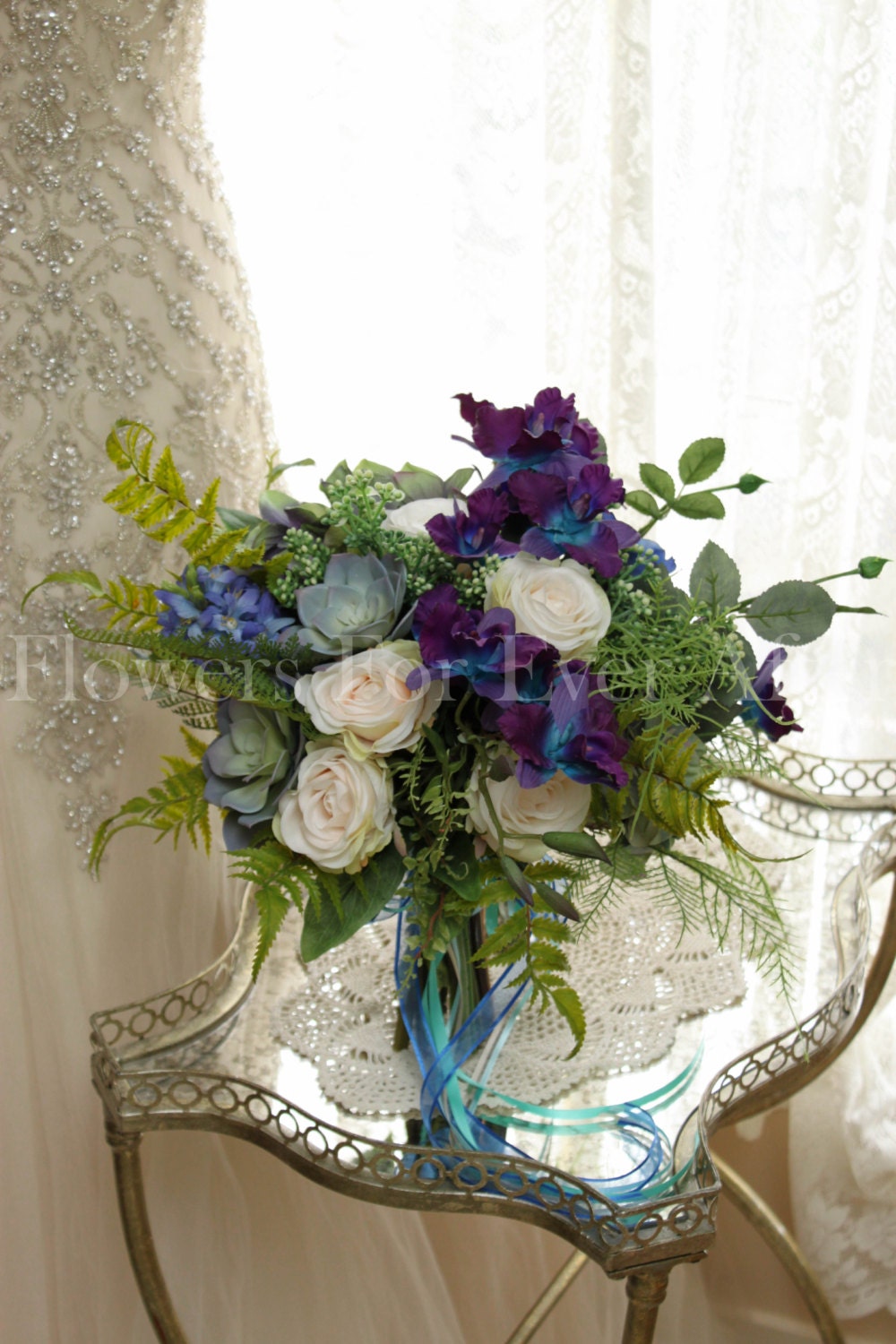 Naihi Bride Rustic Paua Theme Blue Boho Silk Wedding