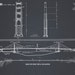 Golden Gate Bridge blueprint : Vintage San Francisco Golden