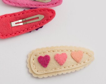 Felt hair clips | Etsy