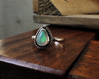 Genuine opal ring | Etsy