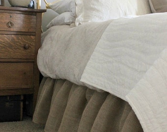 Burlap bed skirt | Etsy