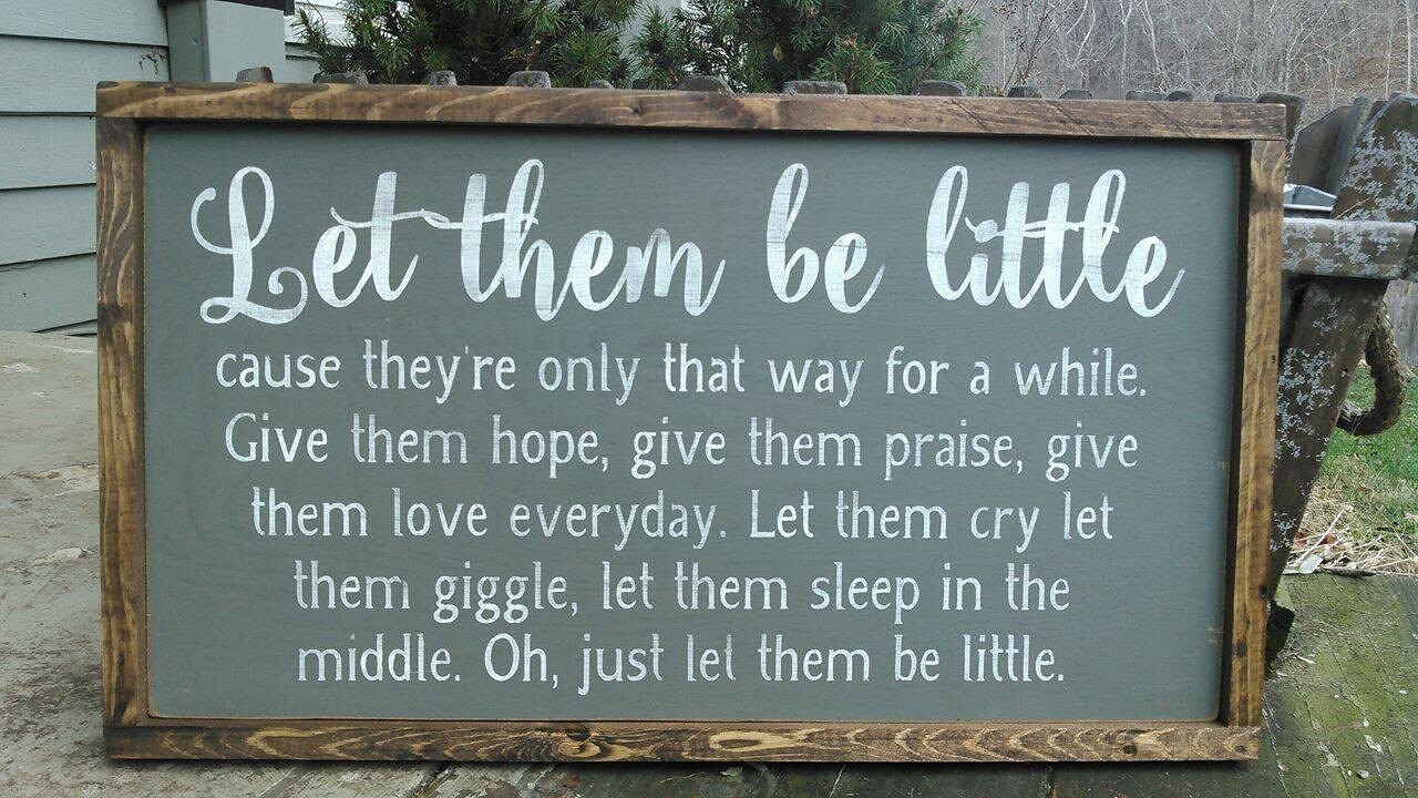 Let them be little framed sign