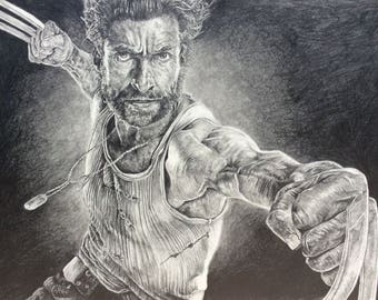 Logan Wolverine Pencil Drawing Print