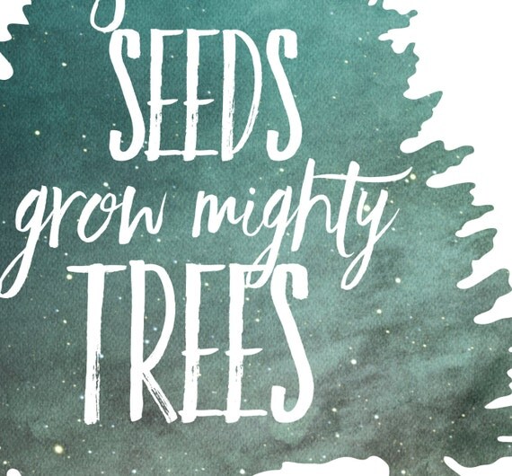 From Small Seeds Grow Mighty Trees Watercolor Print Wall