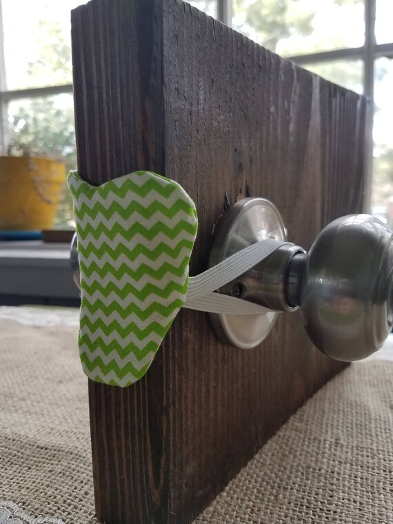 Nursery Door Muffler Lime Green Chevron
