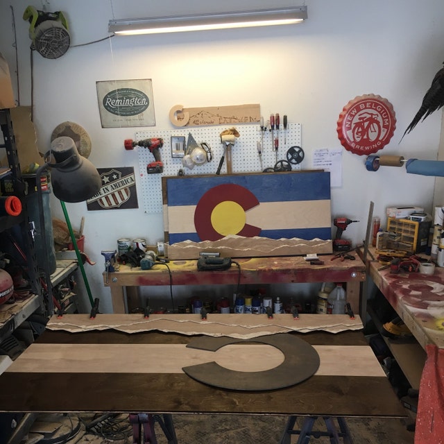 Custom wooden Colorado flags and decor by ColoradoCarved on Etsy