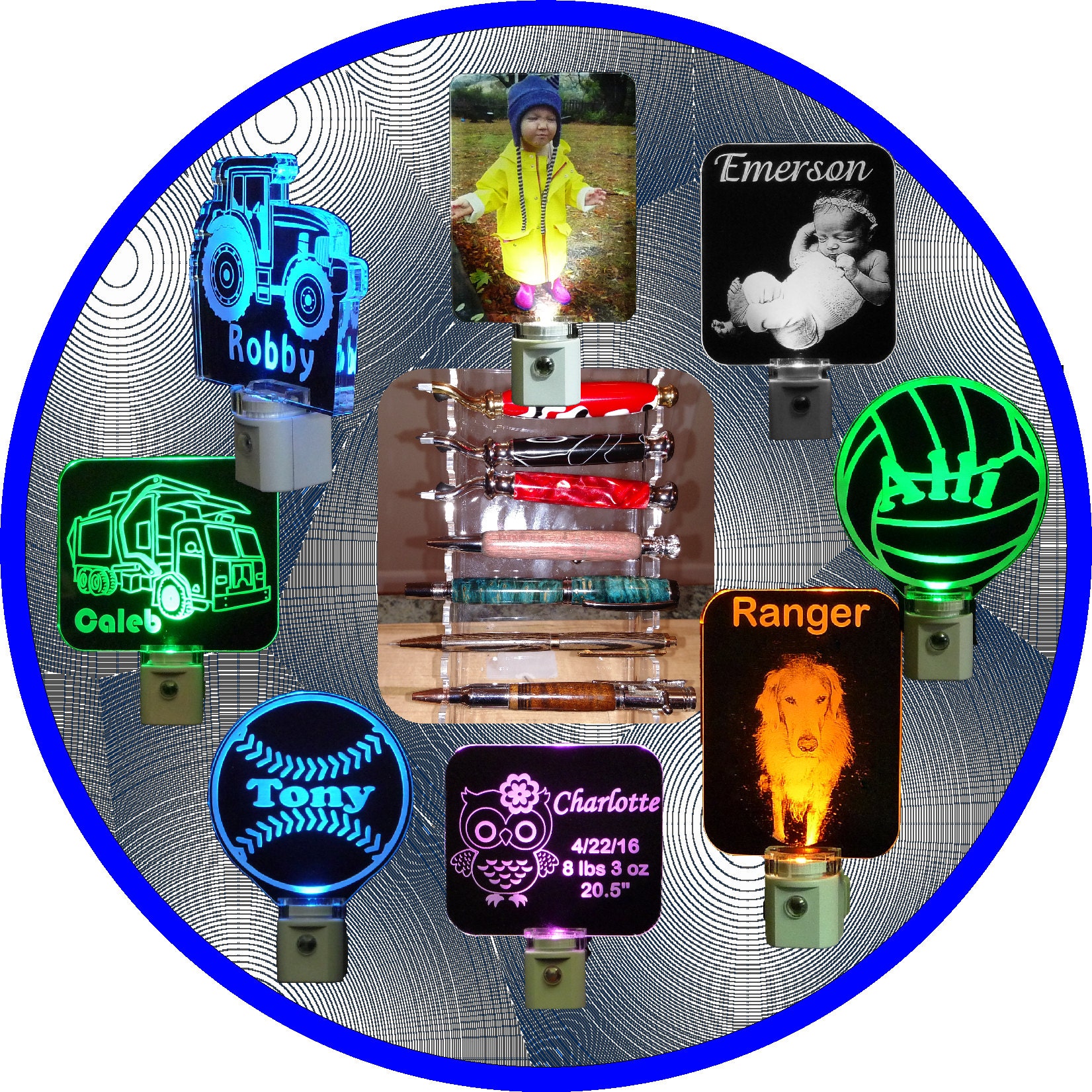 Personalized LED Night Lights Signs Wooden by Lightedgiftsandmore