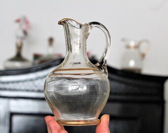 Small glass pitcher | Etsy