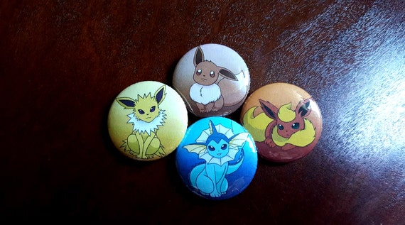 Pokemon: Eevee Evolution Buttons by ImpulseButtons on Etsy Pokemon: Eevee Evolution Buttons by ImpulseButtons on Etsy
