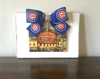 Chicago cubs baseball wreath Cubs front door wreath cubs
