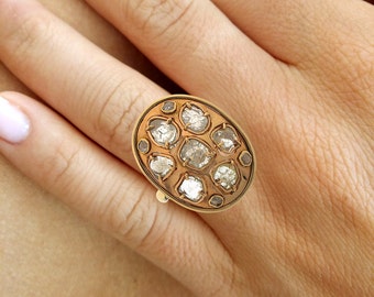 Diamond slice ring | Etsy