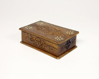 Carved wood box | Etsy