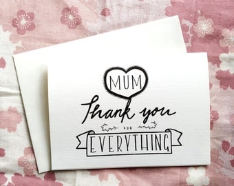Thank you mom card | Etsy