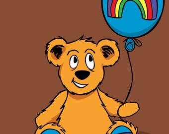Rainbow teddy bear | Etsy