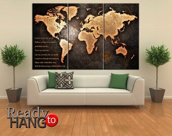 World map canvas | Etsy