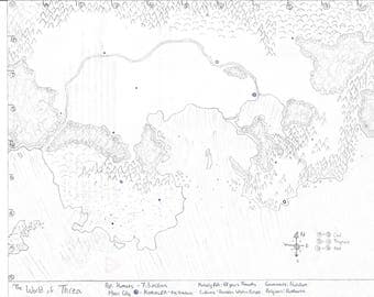 Grayscale world map | Etsy