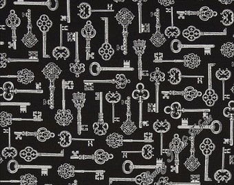 Skeleton key fabric | Etsy
