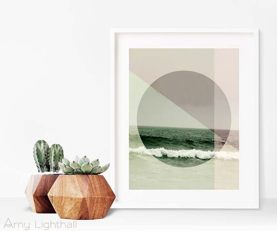 geometric ocean art geometric beach art graphic design
