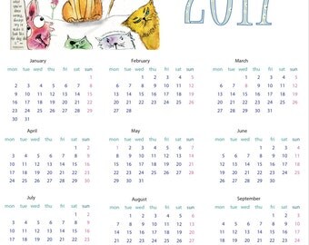 Whimsical calendar | Etsy