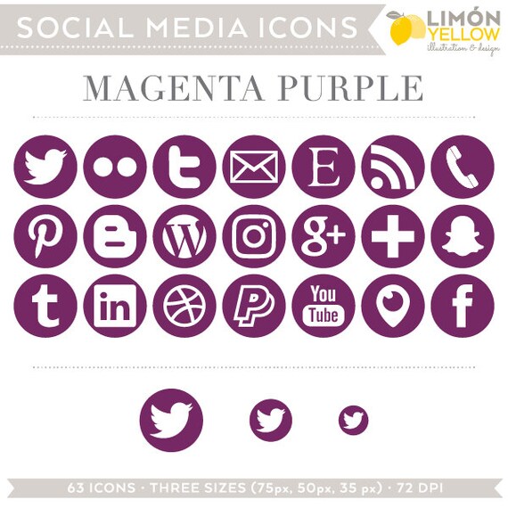 Purple Social Media Icons