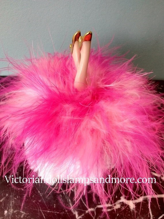 Powder Puff New Size with Porcelain legs with gold shoes and a