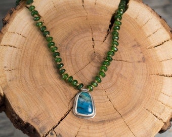 Green jade necklace | Etsy