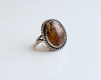 Brown stone ring | Etsy
