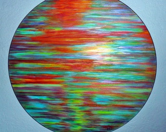 Round canvas art | Etsy