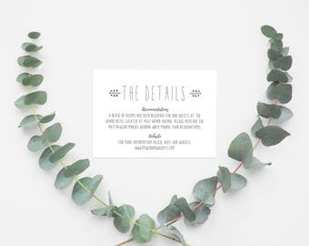 Printable Info Card Info Card Template DIY Wedding