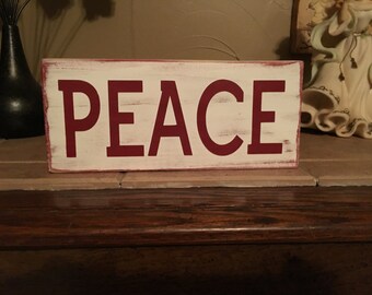 Christmas wood letters Peace wood decoration blocks mantle