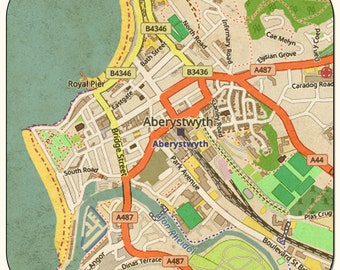 Aberystwyth map | Etsy