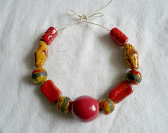 Unique ceramic beads related items | Etsy