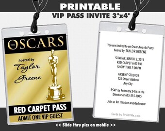 Oscar Awards Party Ticket Invitation by PrintVillaInvites on Etsy