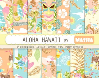 Tropical digital papers: TROPICAL SUMMER with